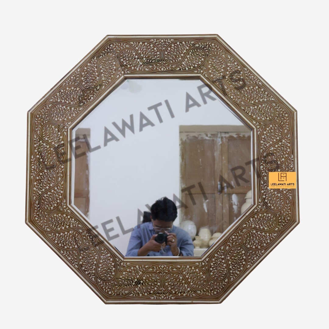 Wood Inlay Mirror Frame Handmade Home Decor (92 CM) - Etsy