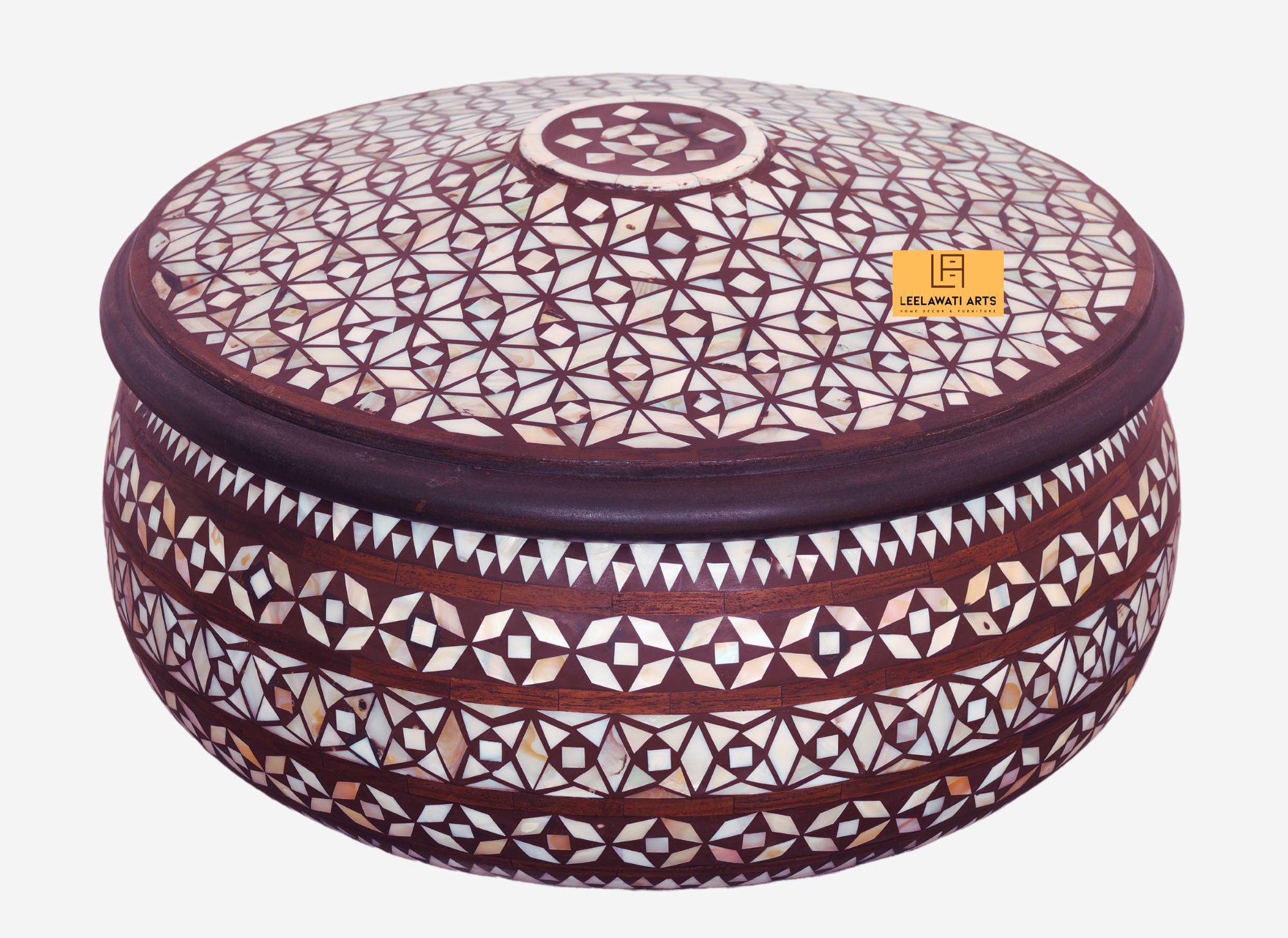 Mother of Pearl Inlay Moroccan Design Jewelry Decorative Storage Boxes ...