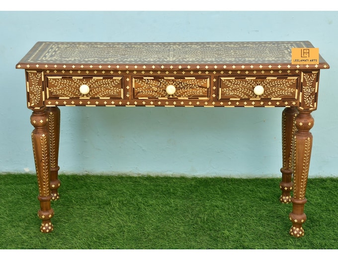 Dinning Set/ Bone Inlay Table With Chair/ Wooden Handmade Furniture ...