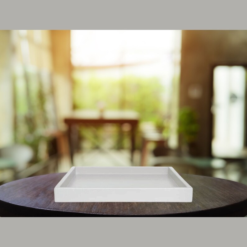 White Ottoman Coffee Table Tray, Serving Tray Service Tray - Etsy