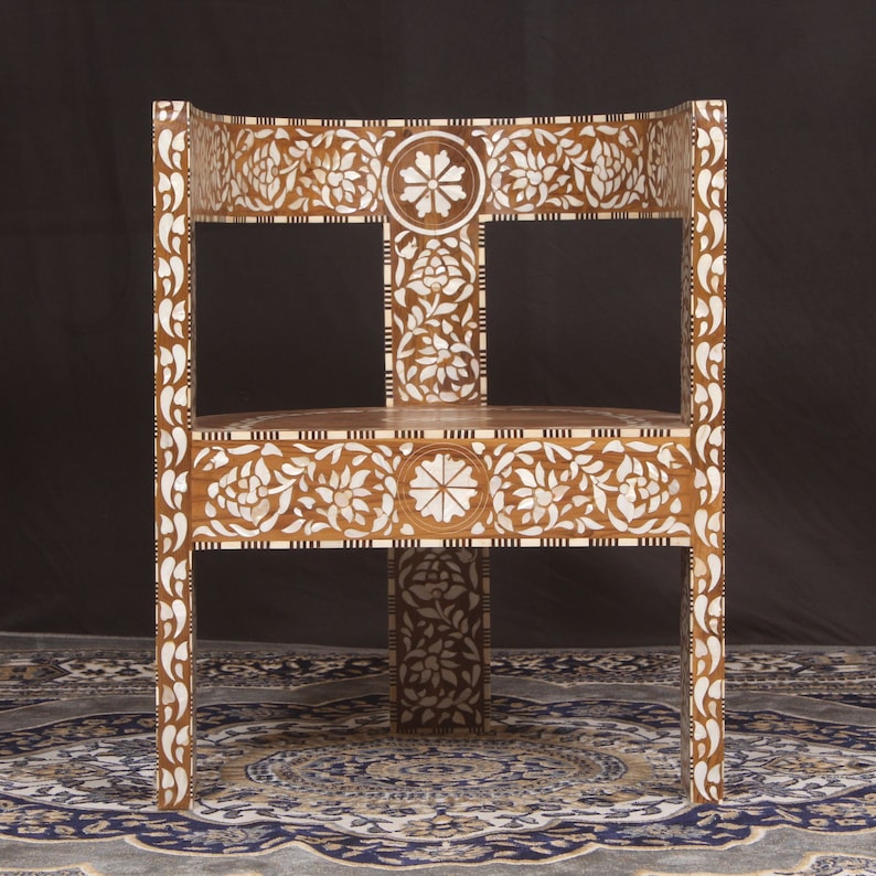 Bone Inlay Chair | Home Living Room Luxury Chair | Wood Bone Inlaid ...