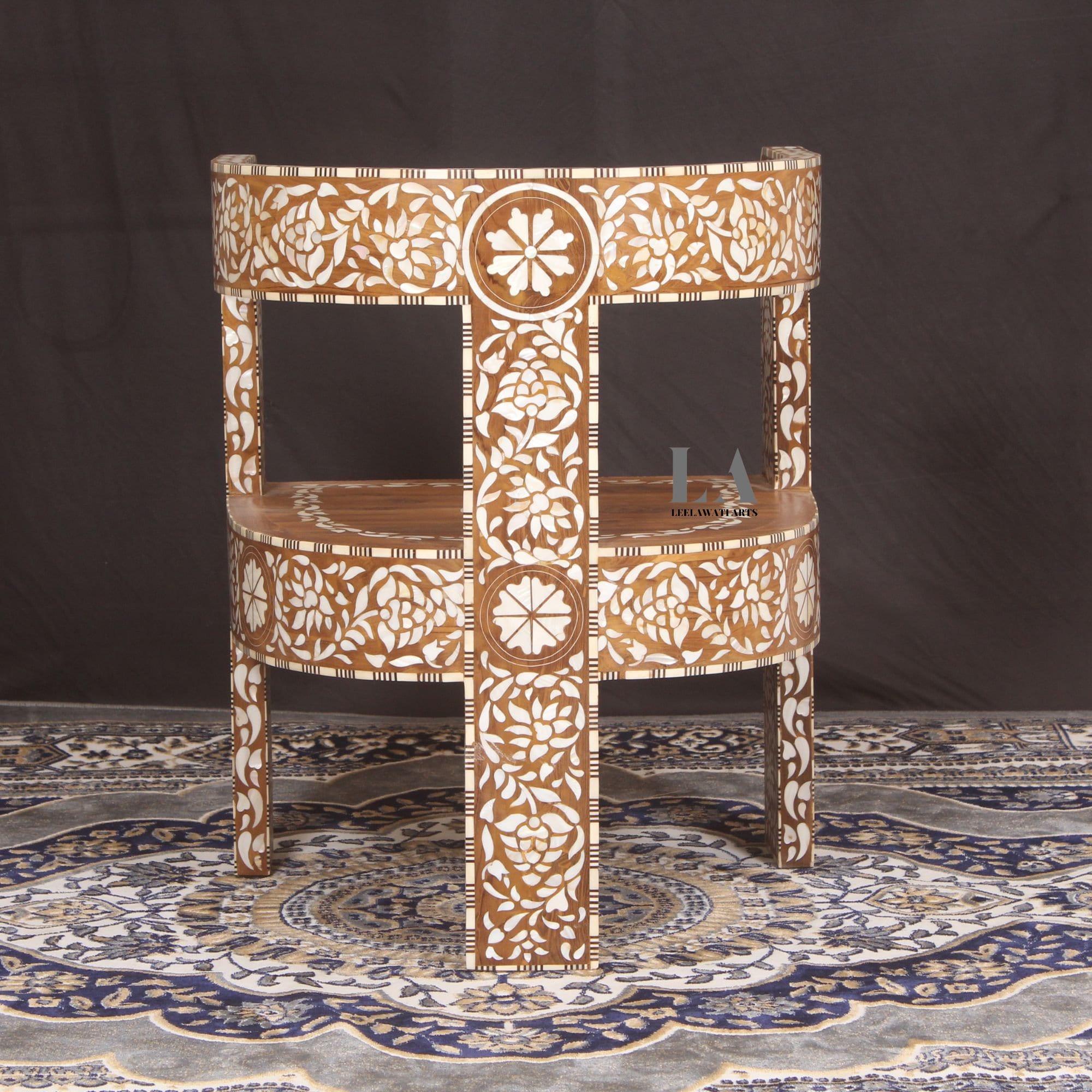 Bone Inlay Chair | Home Living Room Luxury Chair | Wood Bone Inlaid ...