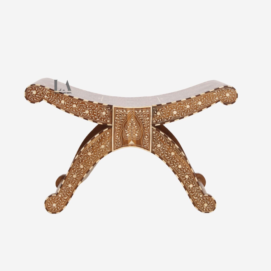 Leelawati Arts : Wood Bone Inlay Roman Chair | Home Living Room Décor ...