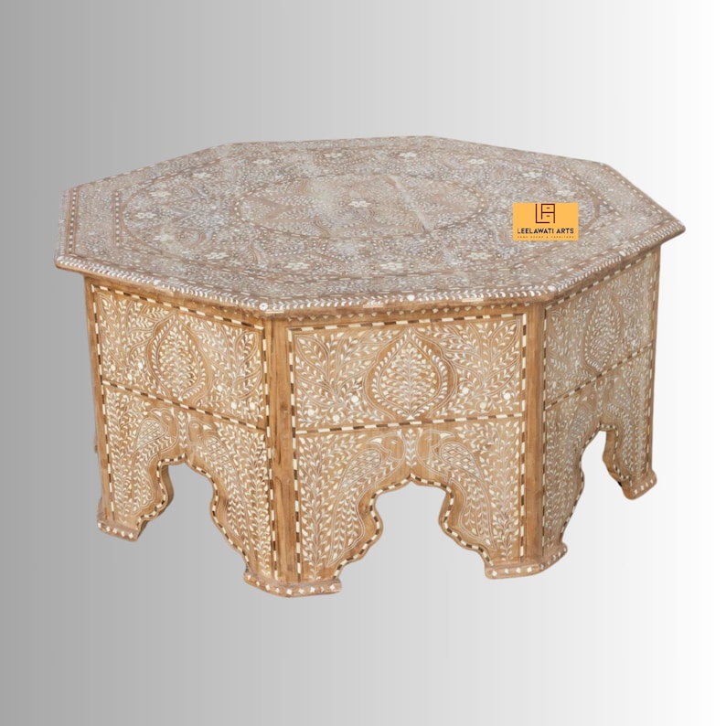 Indian Luxury Bone Inlay Coffee Table Wood Inlaid Coffee Table - Etsy