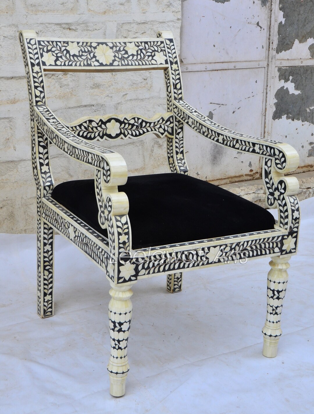 Bone Inlay Chair Home Décor Dining Chair Living Room Antique Chair Wood ...