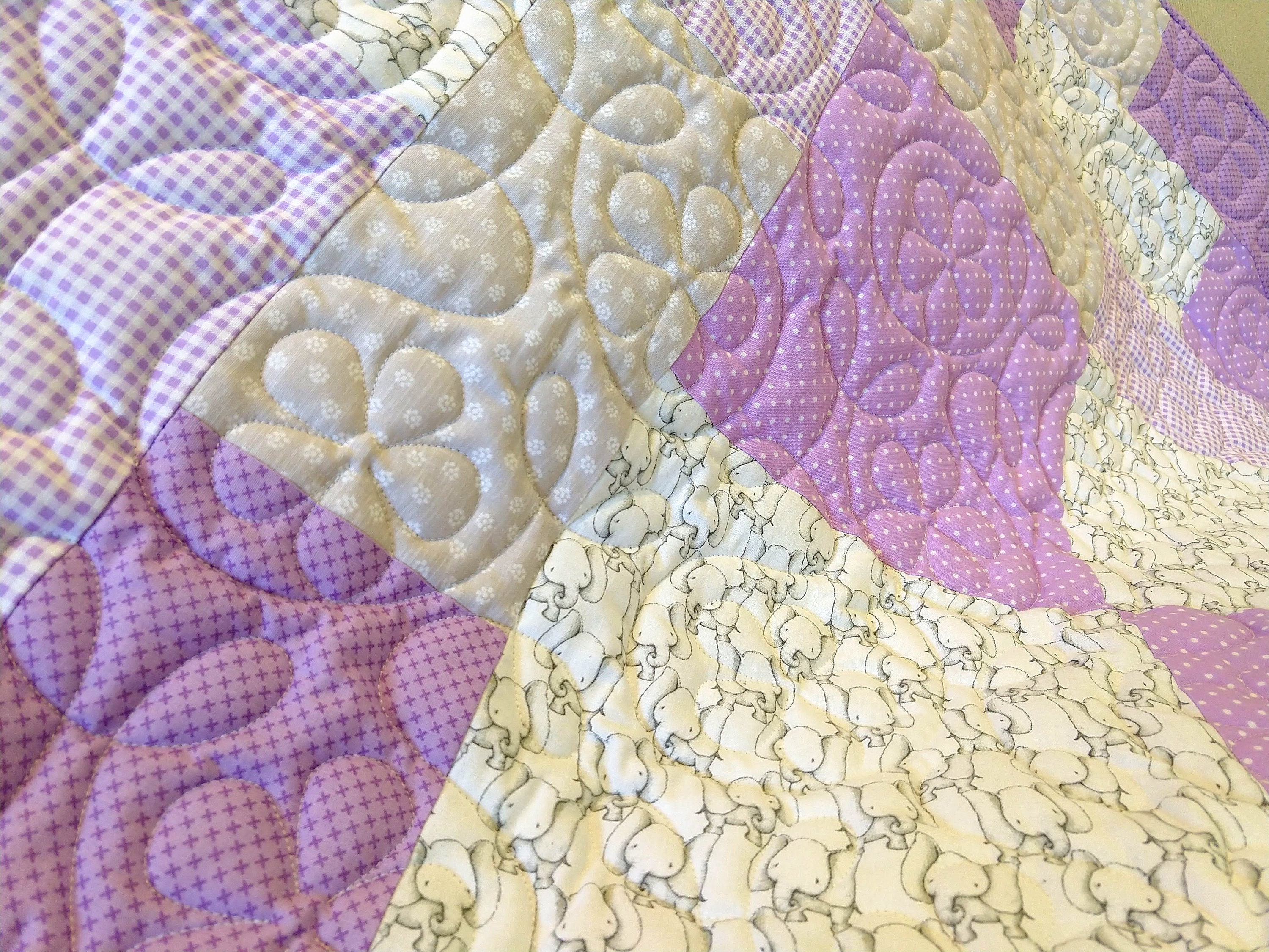 Purple Elephant Patchwork Quilt - Etsy