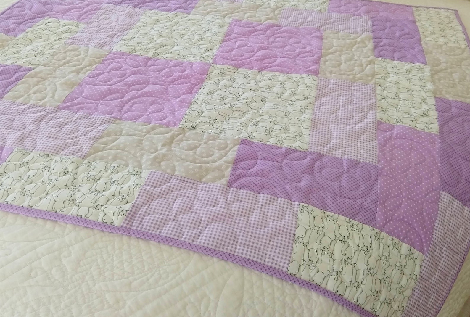 Purple Elephant Patchwork Quilt - Etsy