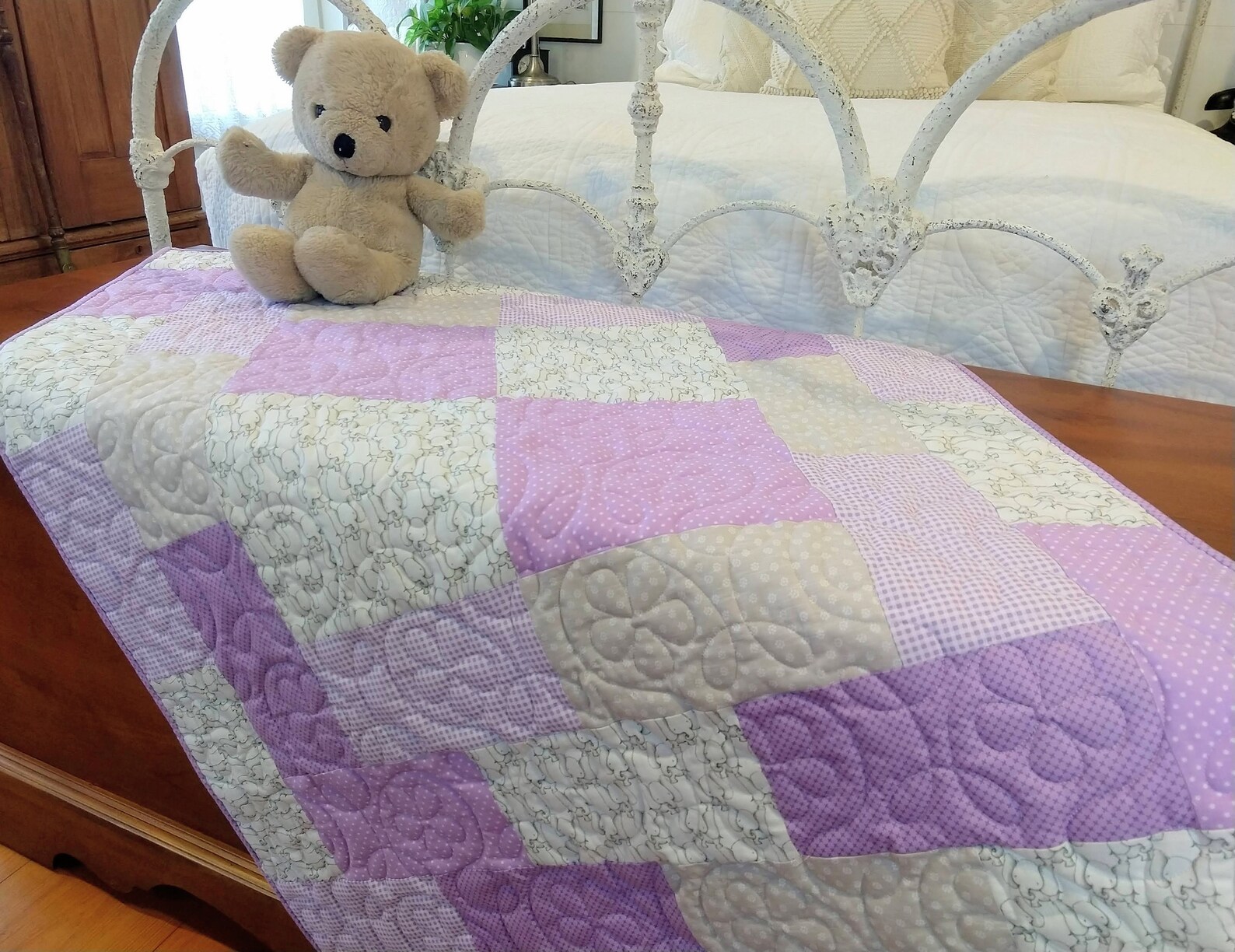 Purple Elephant Patchwork Quilt - Etsy