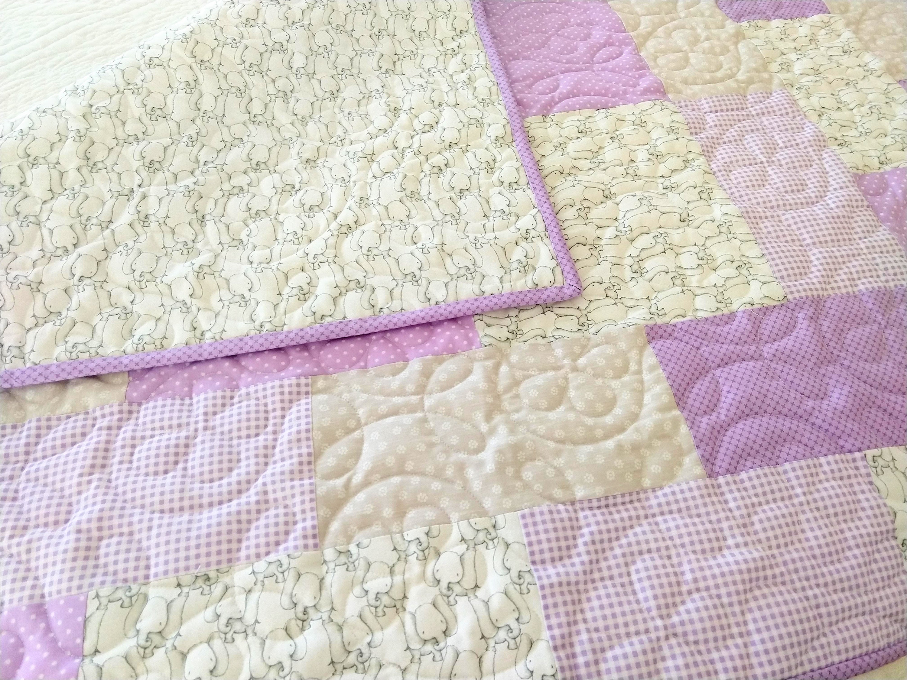Purple Elephant Patchwork Quilt - Etsy