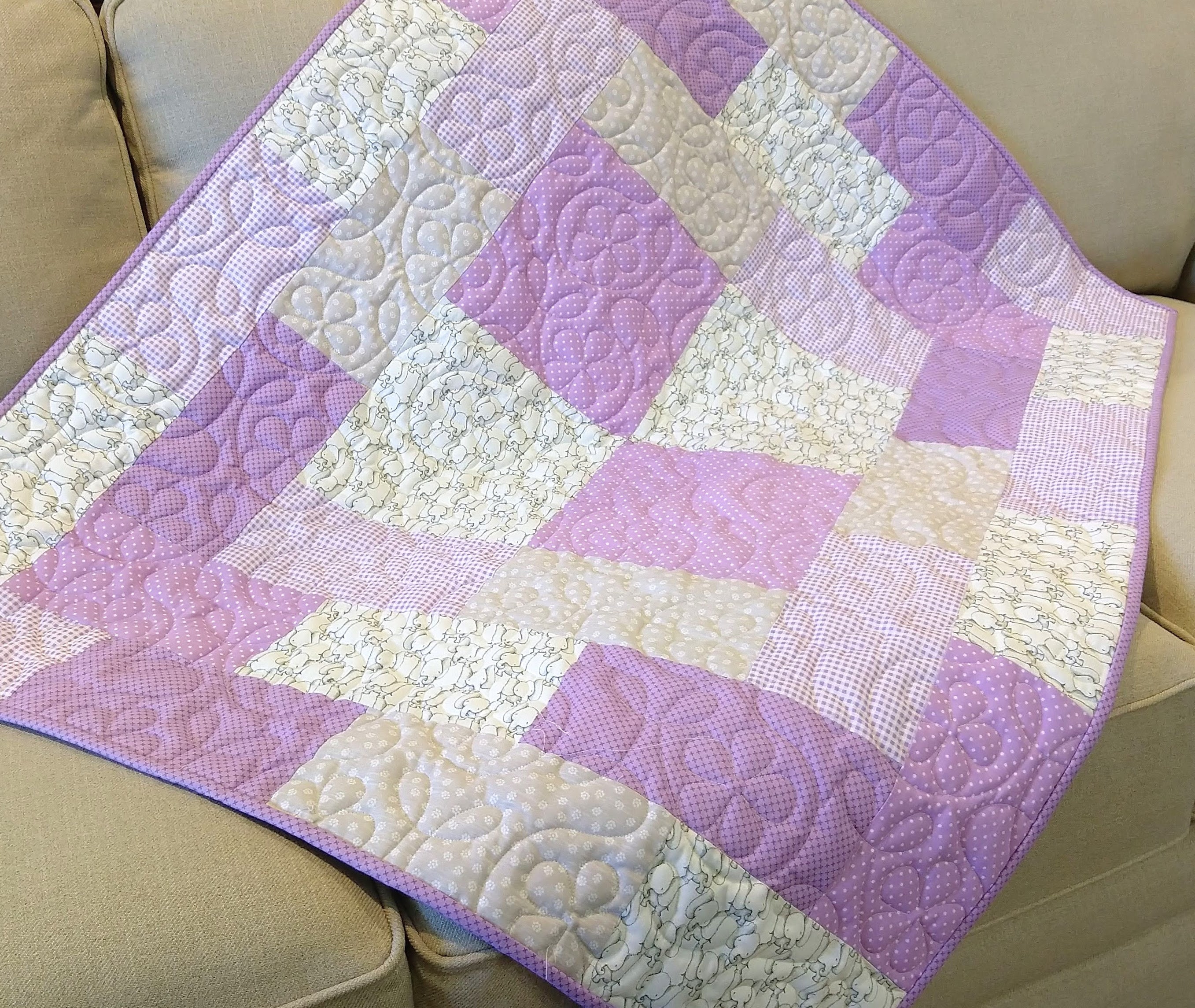 Purple Elephant Patchwork Quilt - Etsy
