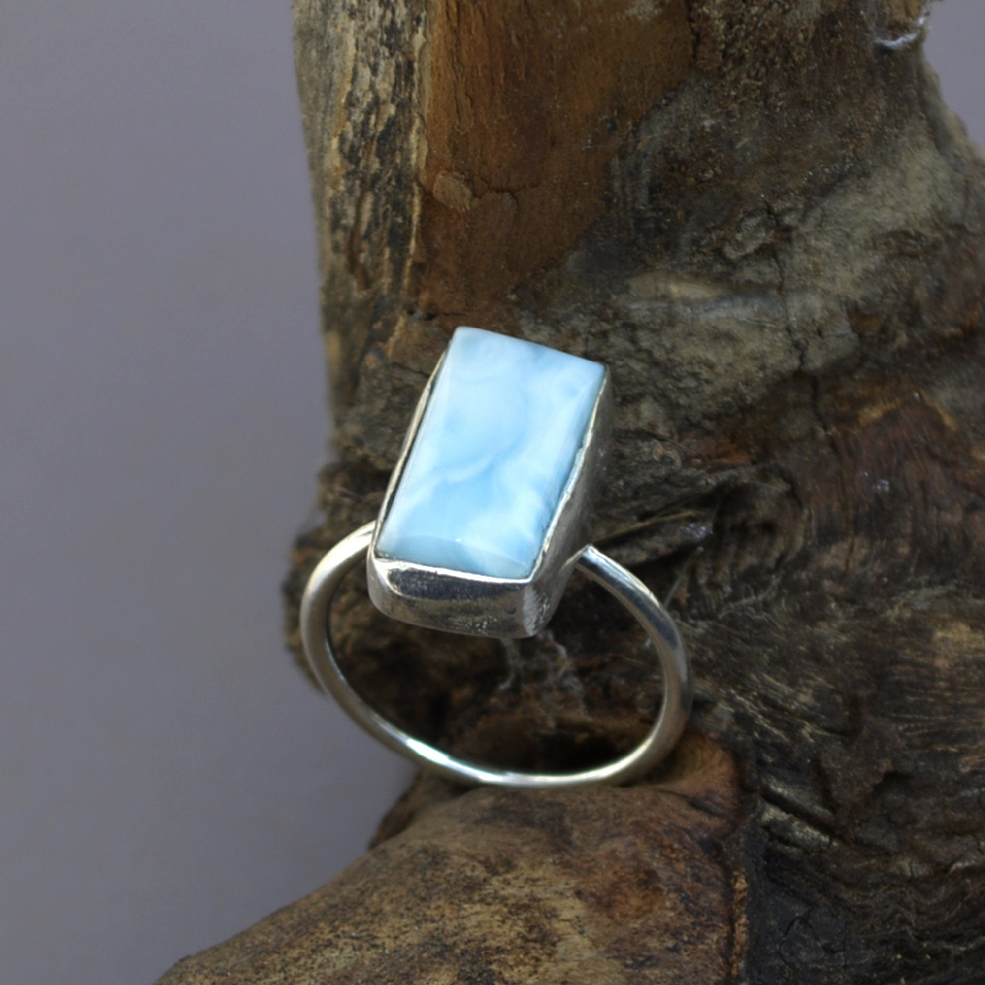 Natural Larimar Ring Pectolite Larimar Gemstone Ring Cushion - Etsy UK