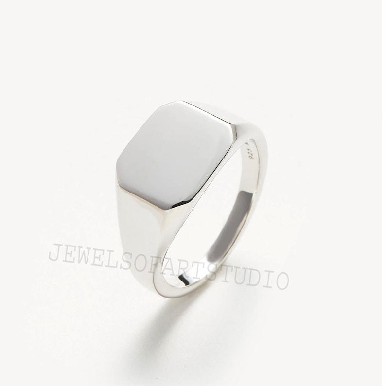 Personalized Signet Ring ,custom Blank Ring Personalized Square , Gifts ...
