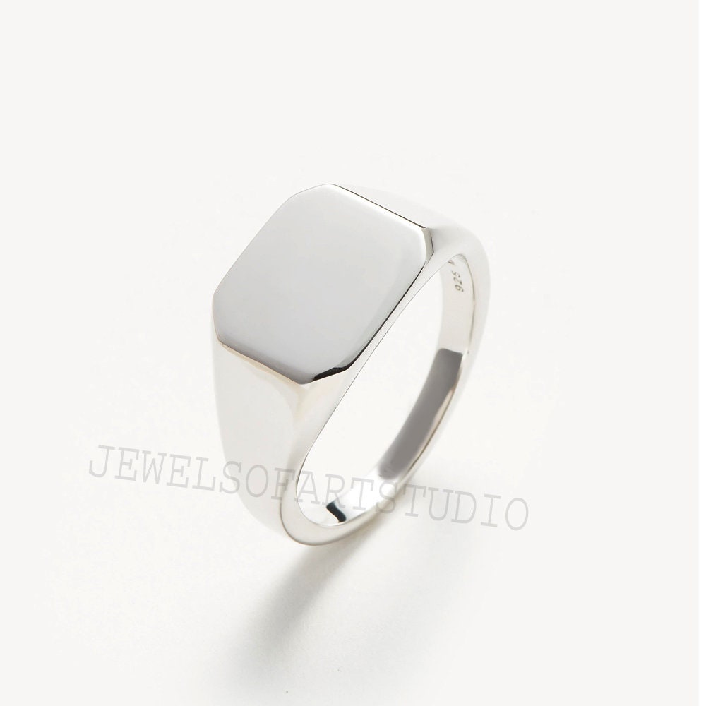 Personalized Signet Ring ,custom Blank Ring Personalized Square , Gifts ...