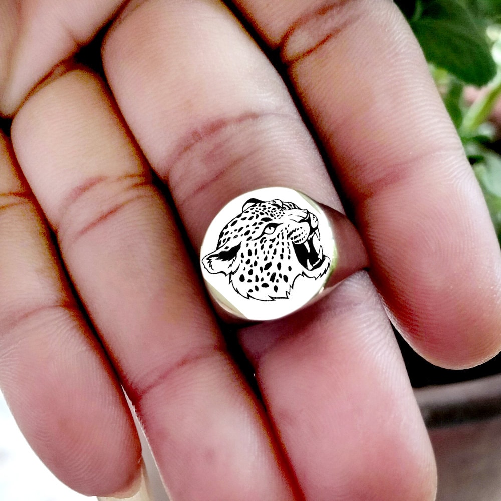 Roar Tiger Signet Ring, Bunny Pinky Ring, Zodiac Animal Ring, Animal ...
