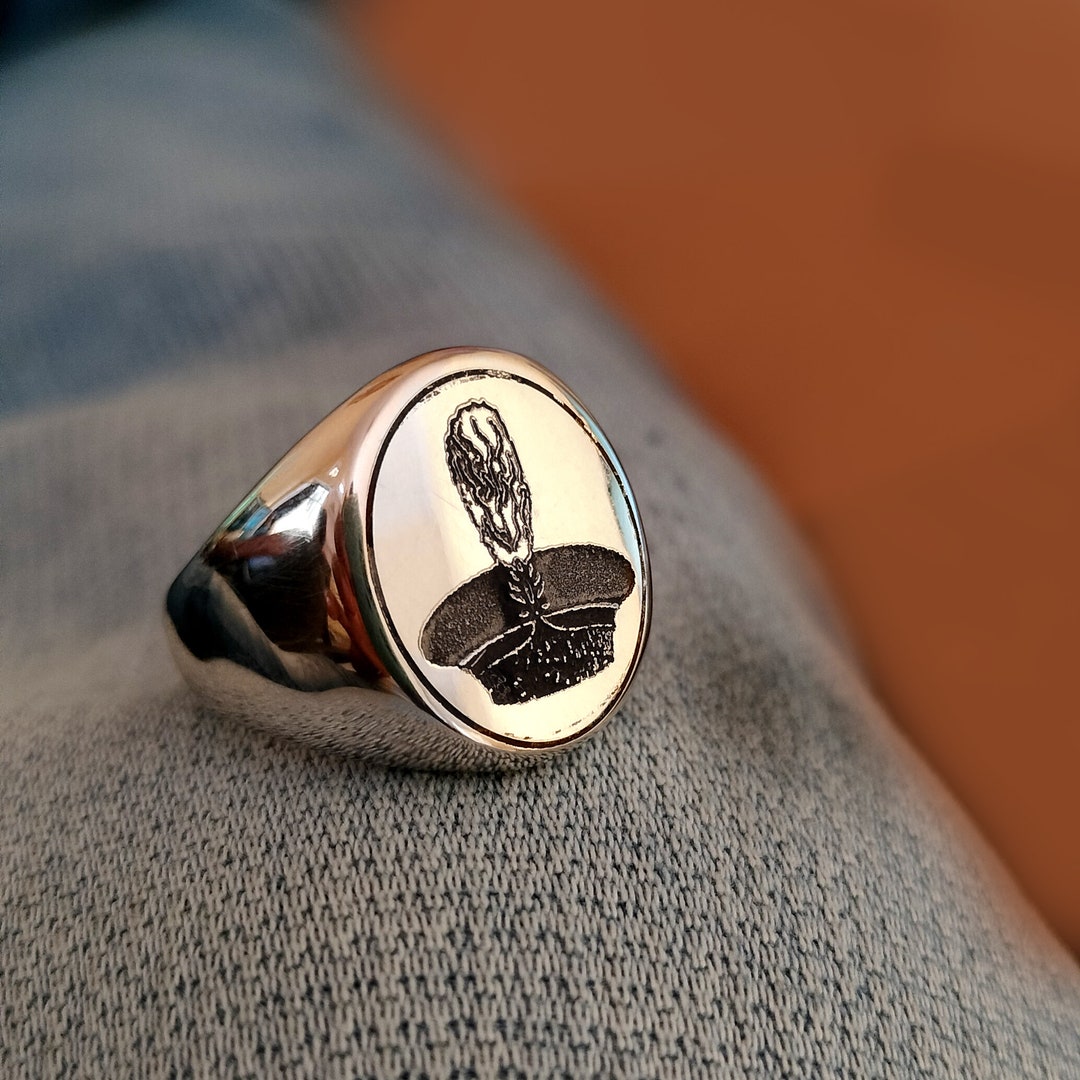 Sterling Silver Royal Crown Signet Ring for Men - Etsy