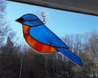 Bluebird Stained Glass Suncatcher | Etsy