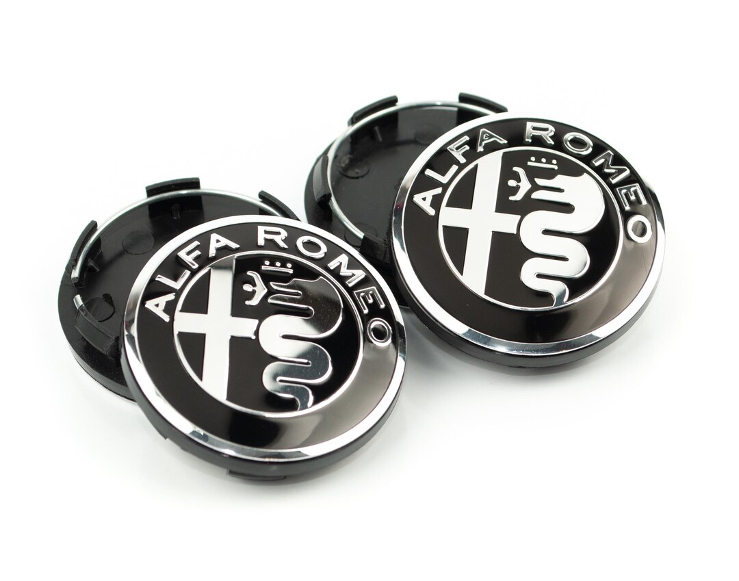 Set of Black Wheel Center Caps for Alfa Romeo 145 147 156 166 GTV ...