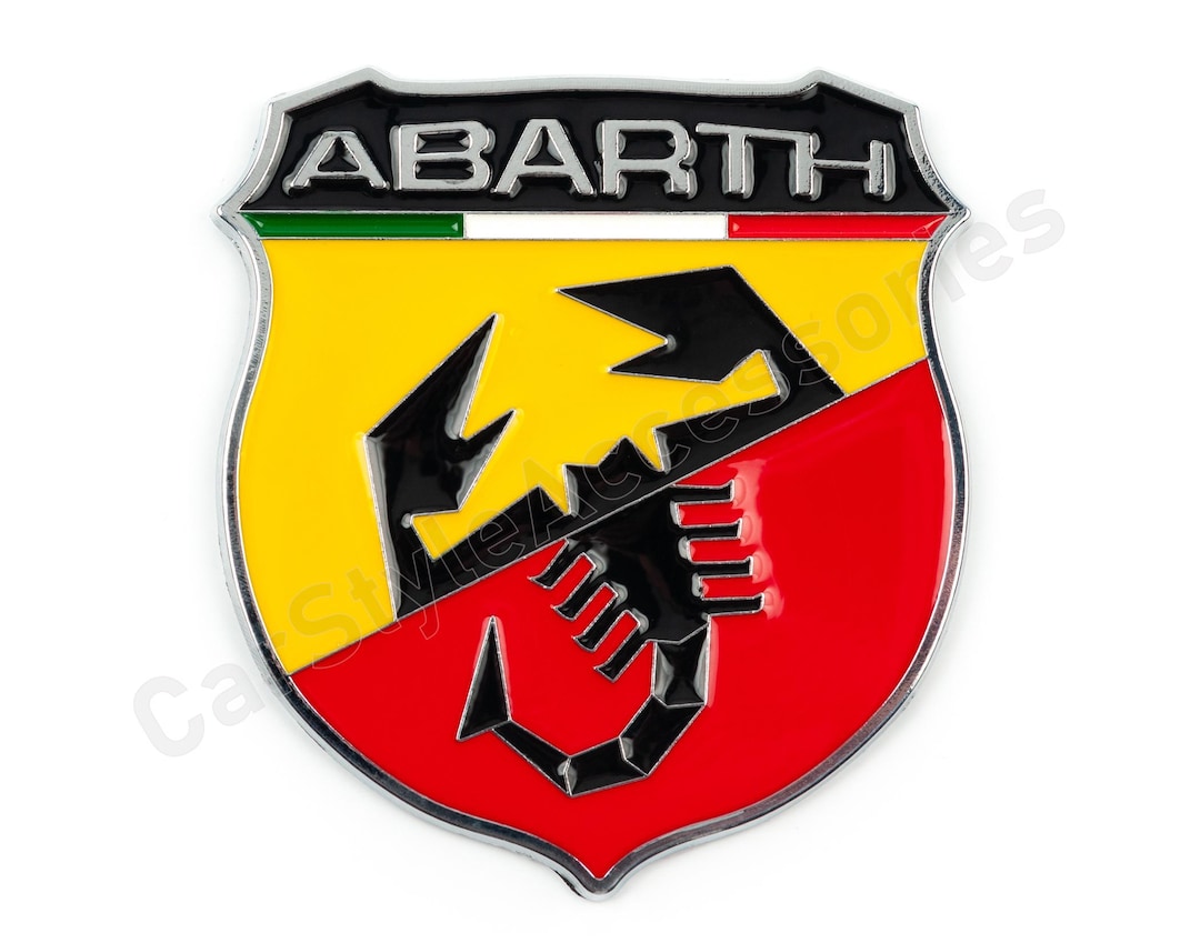 Abarth Scorpion Fender Badge Red and Orange Italian Flag Emblem 3D ...