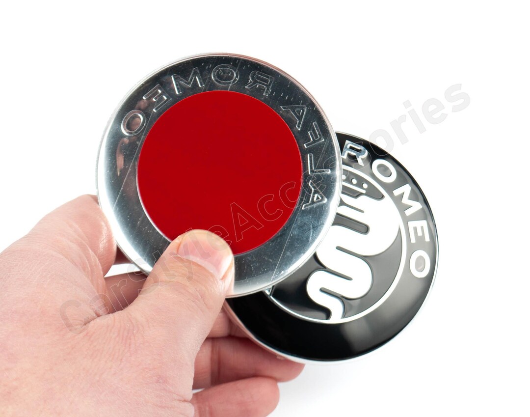 2x Alfa Romeo Black Emblem Set of Two Badges Front and Back 147 156 GT ...