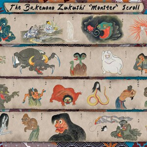 Bakemono Zukushi (japanese Monster Scroll); 500-piece Velvet-touch ...