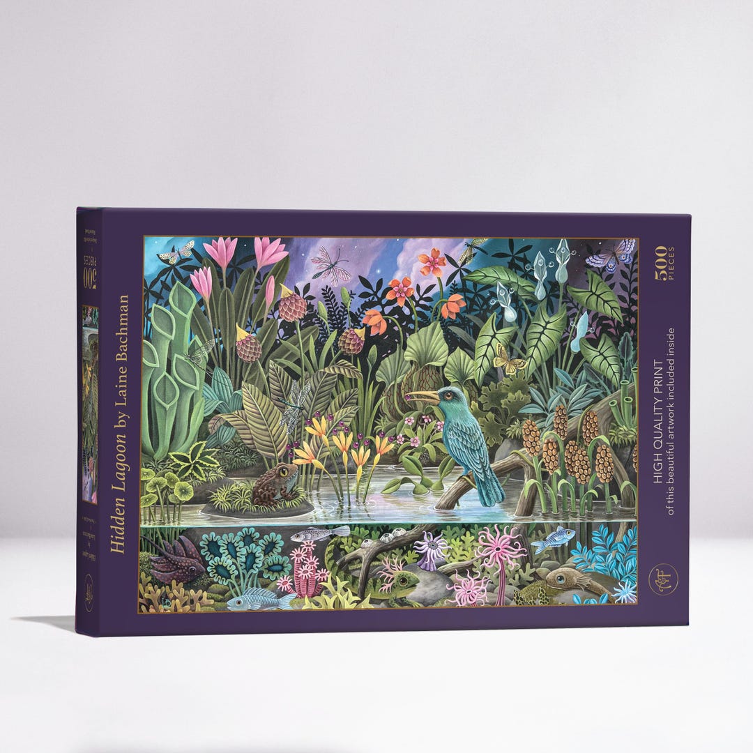 Hidden Lagoon; 500-piece Velvet-touch Jigsaw Puzzle Featuring the Art ...