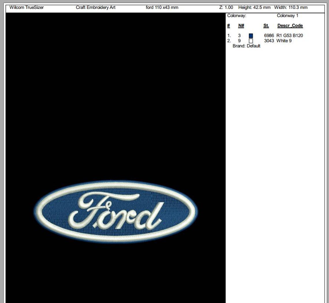 Ford Logo Embroidery Design - Etsy