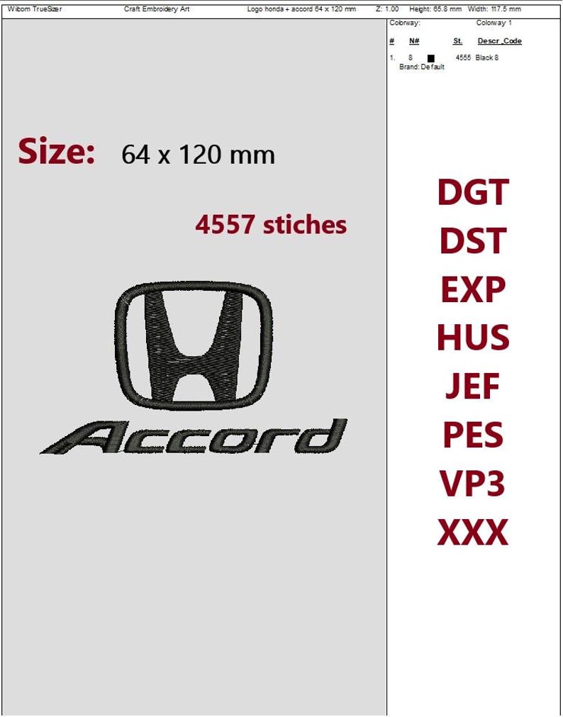 Set of Honda Machine Embroidery Designs. - Etsy
