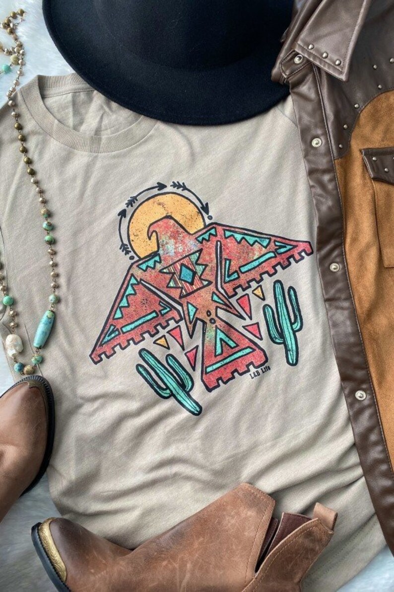 Western Aztec Thunderbird, Women's Tees, T-shirt, Country, Wild West ...
