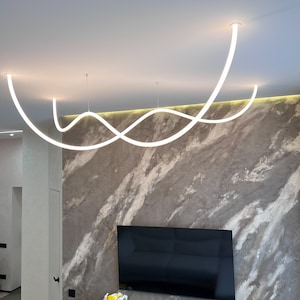 Chandelier Lighting Dining Room Modern Neon Light, Pendant Light Living ...