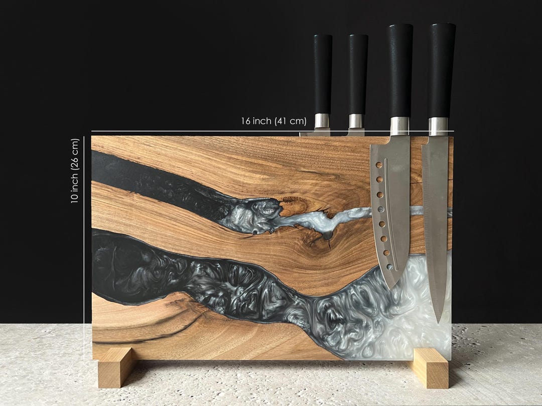 Magnetic Knife Holder Block,wood Resin Knife Board,magnetic Knife Stand ...