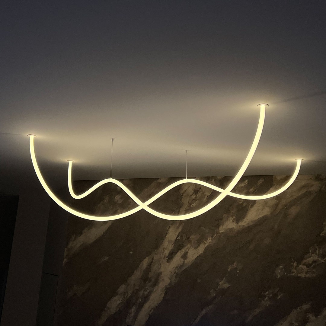 Chandelier Lighting Dining Room Modern Neon Light, Pendant Light Living ...