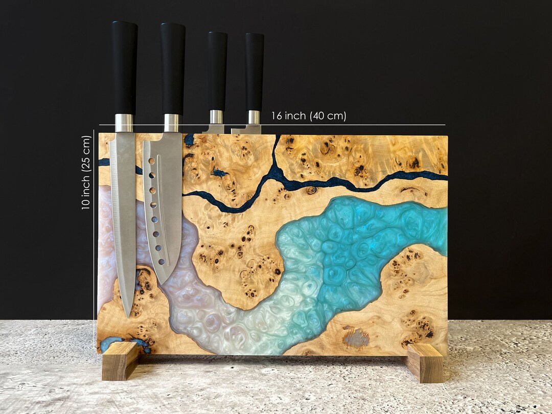 Magnetic Knife Holder Block,wood Resin Knife Board,magnetic Knife Stand ...