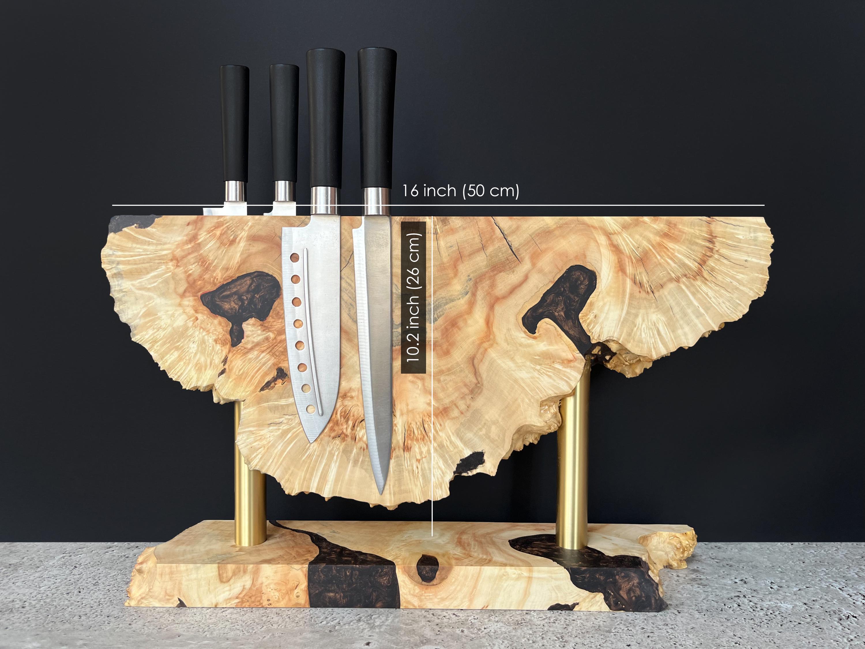 Magnetic Knife Block,custom Wood Resin Knife Block,kitchen Knife Holder ...