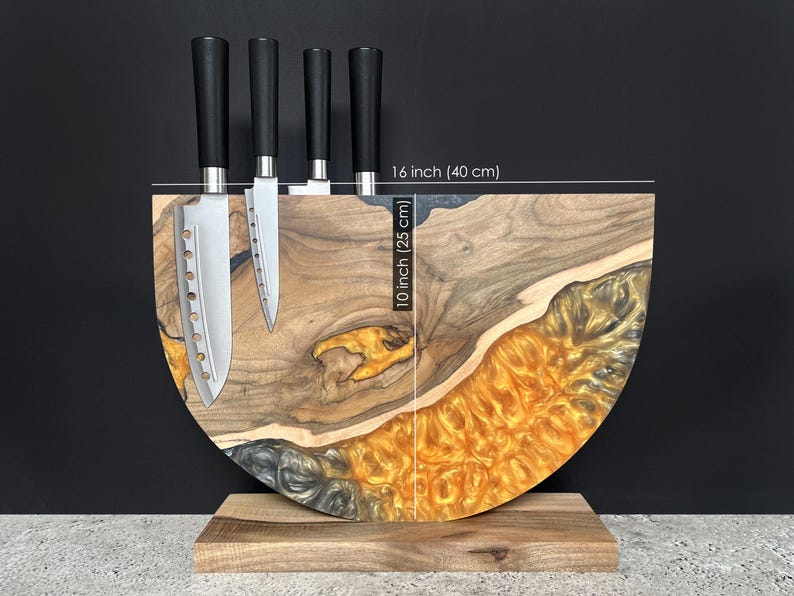 Magnetic Knife Block Freestanding for Countertop From Epoxy Resin and ...