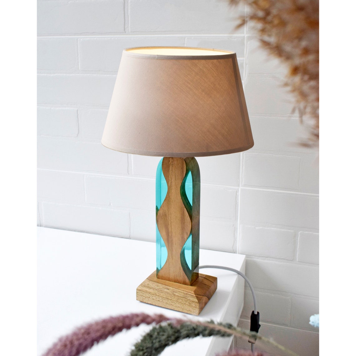 Epoxy Lampresin Lampwood Lampbedside Lampwooden Lamplight | Etsy