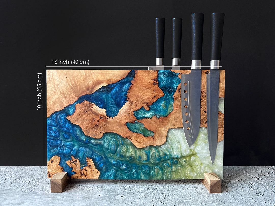 Magnetic Knife Block,kitchen Knive Holder,live Edge Knife Stand,knife ...