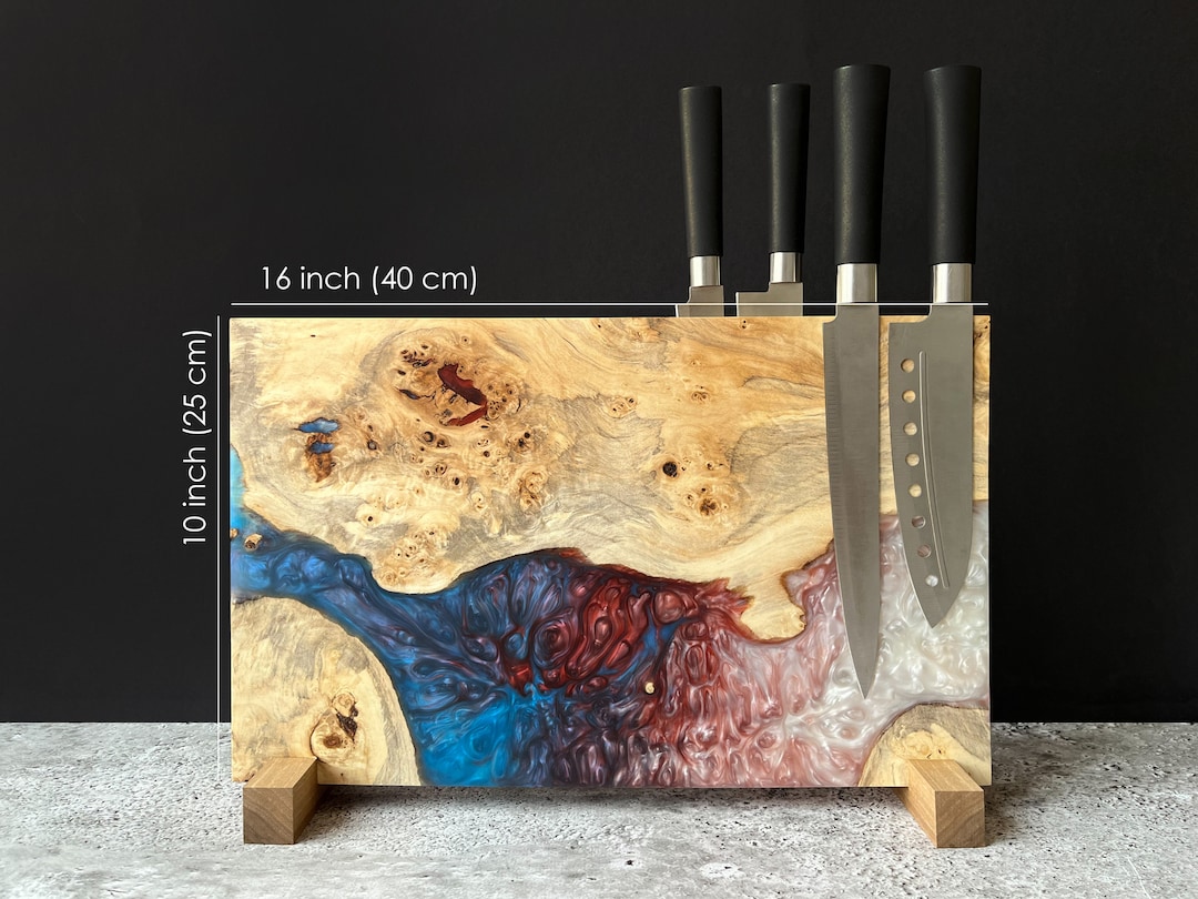 Magnetic Knife Block,wood Resin Knife Holder,magnetic Knife Board,knife ...