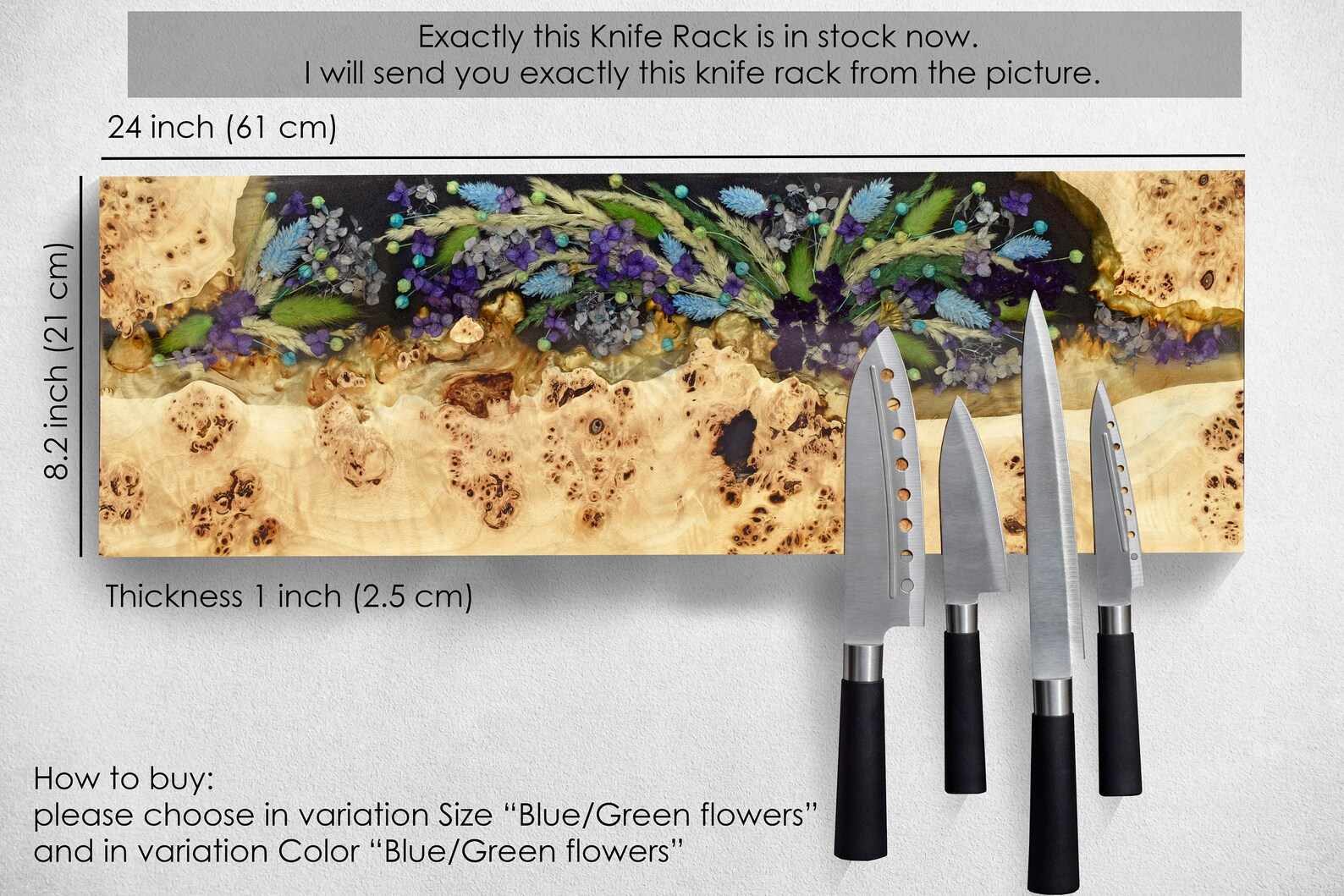 Large Magnetic Knife Rack Block Holderknife Block - Etsy