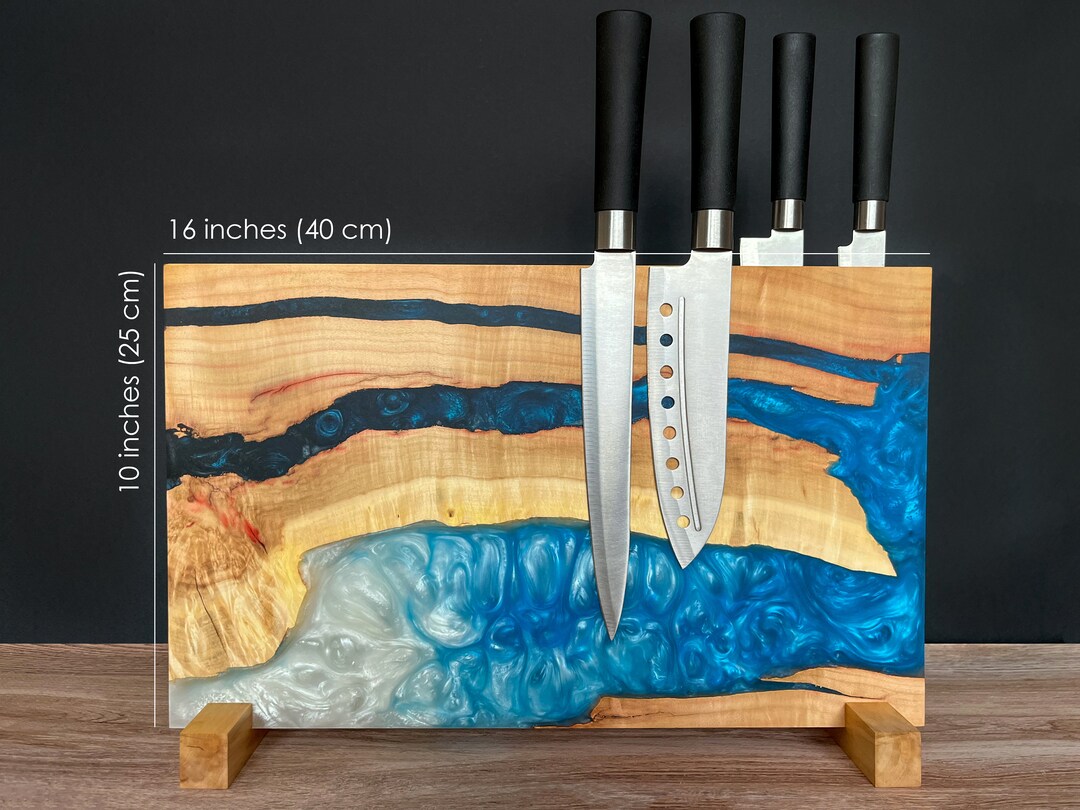 Magnetic Knife Blockepoxy Resin Wood Knife Holdermagnetic - Etsy