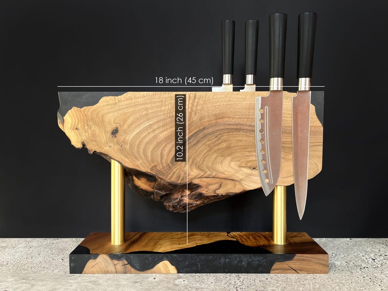 Magnetic Knife Block,custom Wood Resin Knife Block,kitchen Knife Holder ...