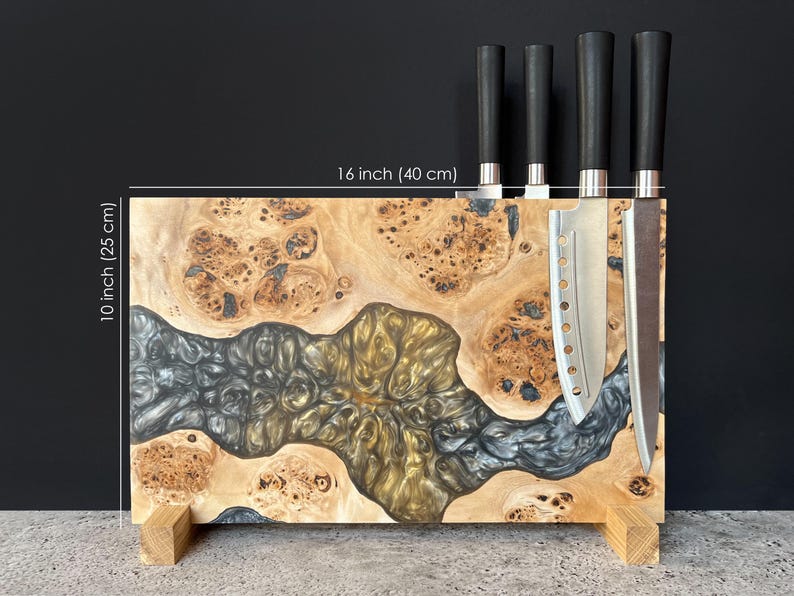 Magnetic Knife Block Freestanding for Countertop From Epoxy Resin and ...