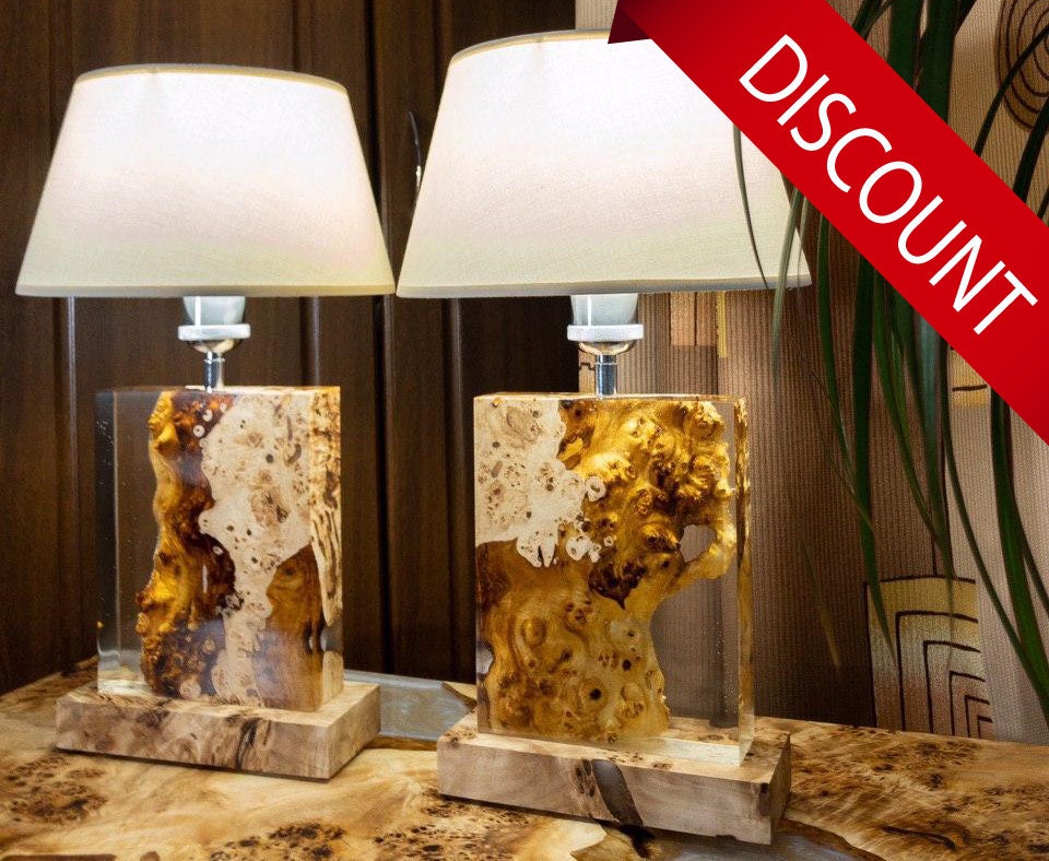 Epoxy Lamp Epoxy Resin Wood Night light Lamp Vintage Wooden | Etsy