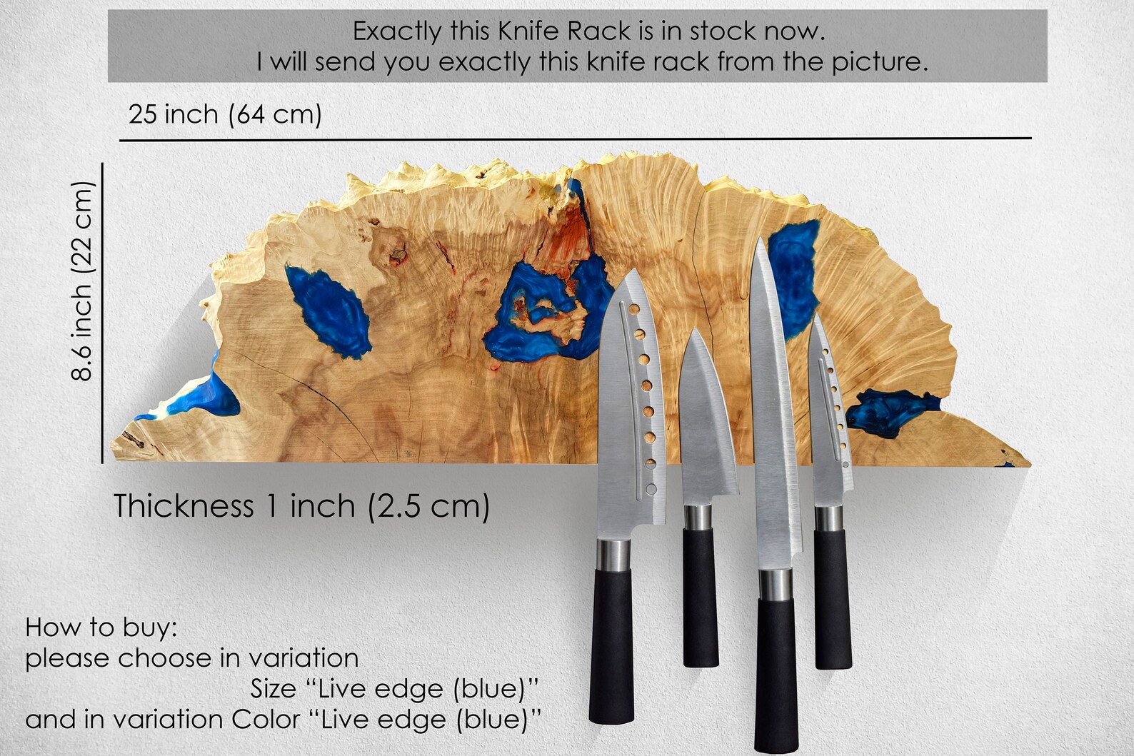 Large Magnetic Knife Rack Block Holderknife Block - Etsy