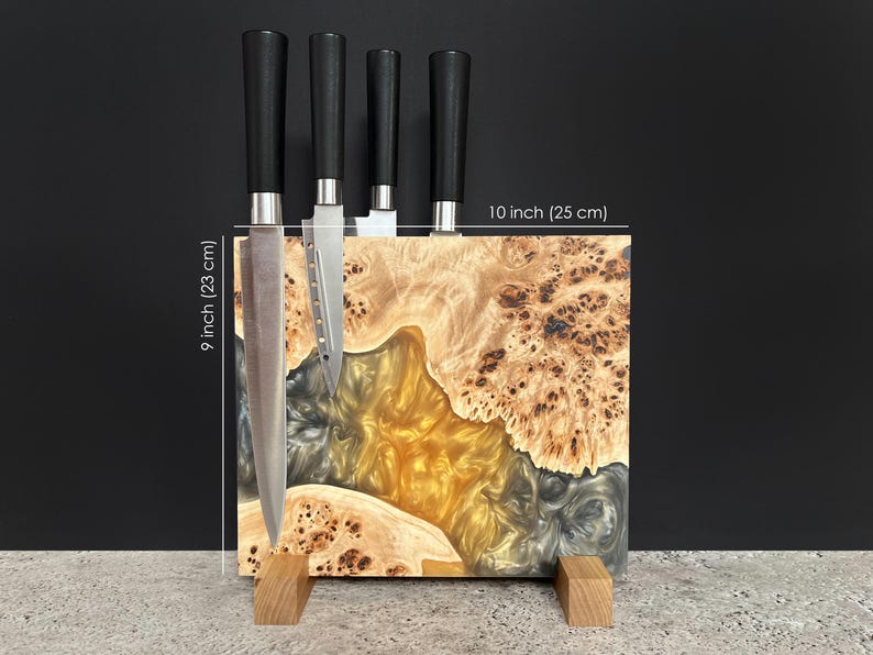 Magnetic Knife Block Freestanding for Countertop From Epoxy Resin and ...