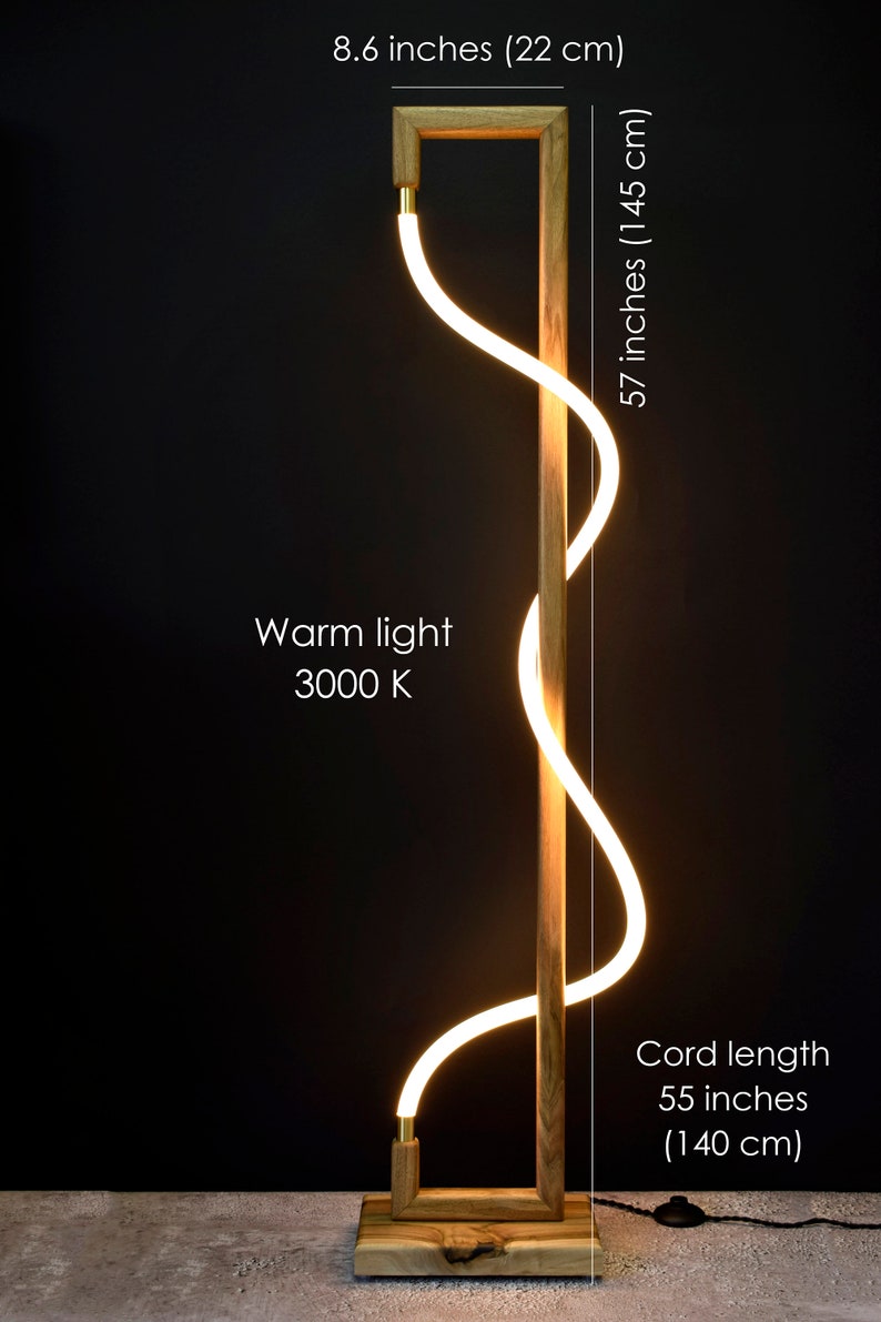 Modern Wood Floor Lampwood Arc Floor Lampindustrial Rustic - Etsy