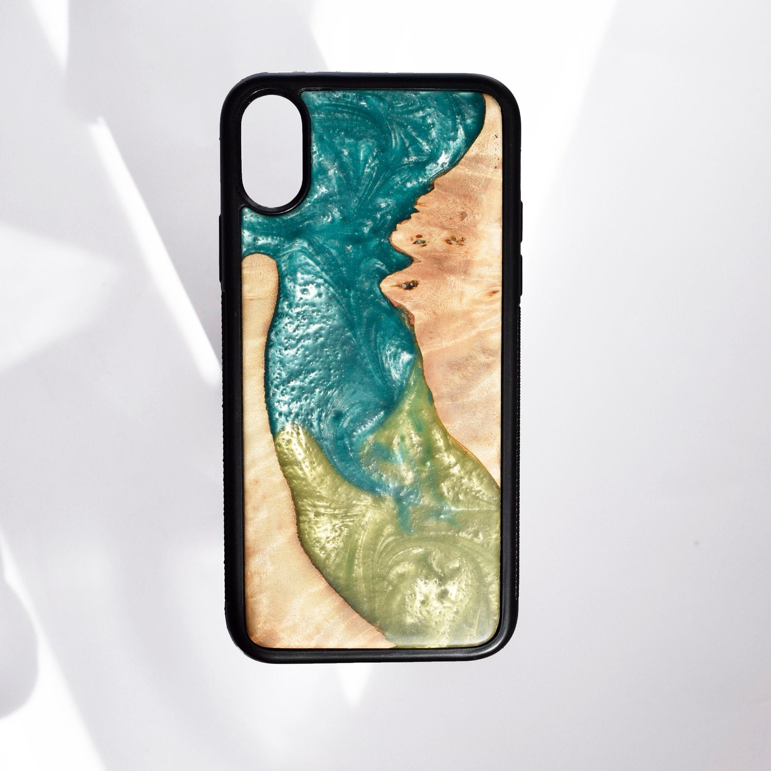 Iphone 10 X XS Epoxy Wood Casehandmade Wood Phone Caseepoxy - Etsy