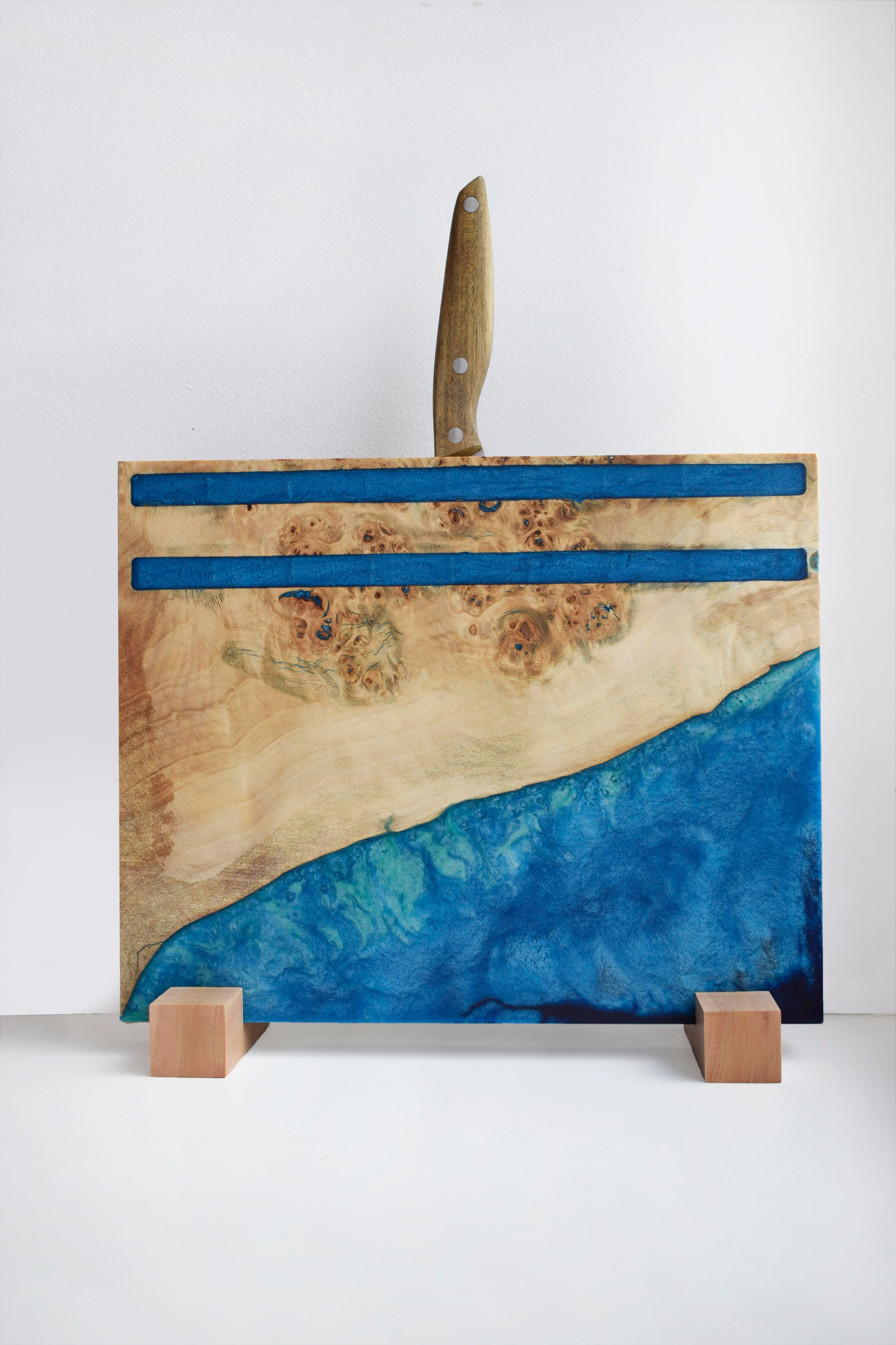 Magnetic knife block Wood Epoxy Resin Wavesmagnetic knife | Etsy