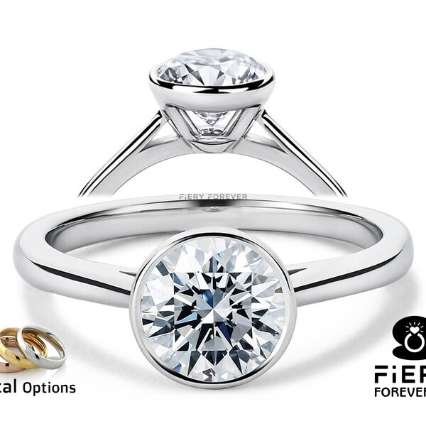 Bezel Set Ring - Etsy