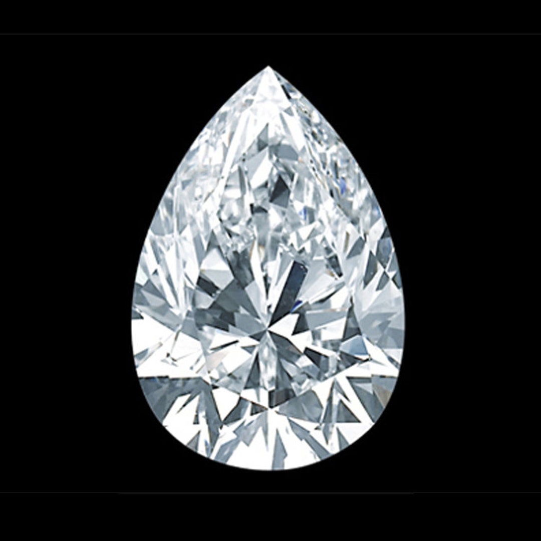 Lovely 12 X 8 MM 3.00 Carat Fiery Near White Pear Diamond Cut Loose ...