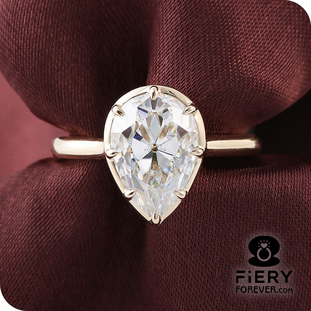 Georgian Cut Down Collet Set Ring: Victorian Style Solitaire Wedding ...